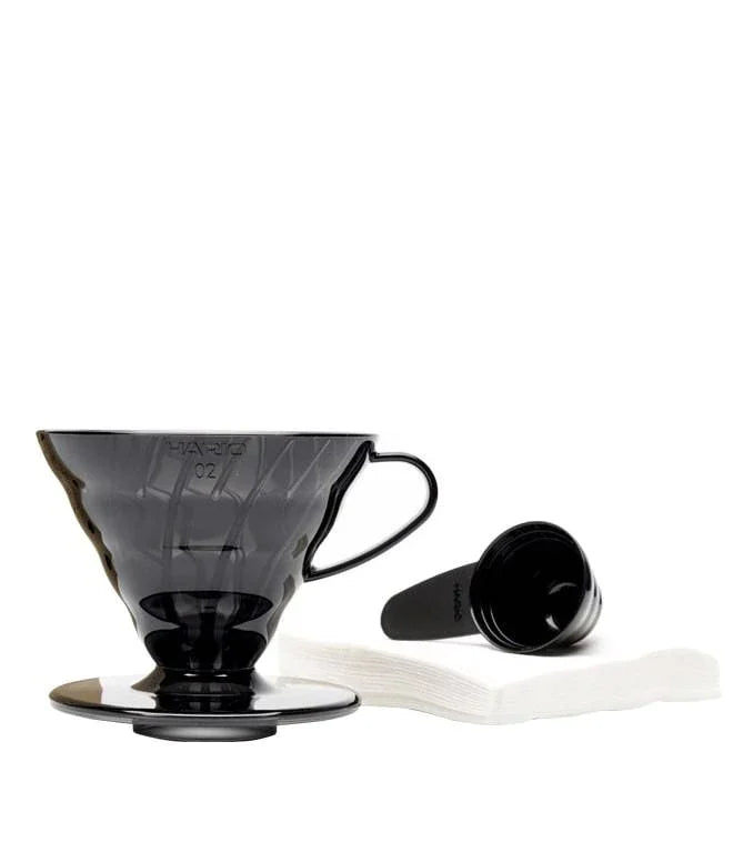 Hario V60 Coffee Dripper Set Transparent Black Size 02 + BCW STICKER P ...